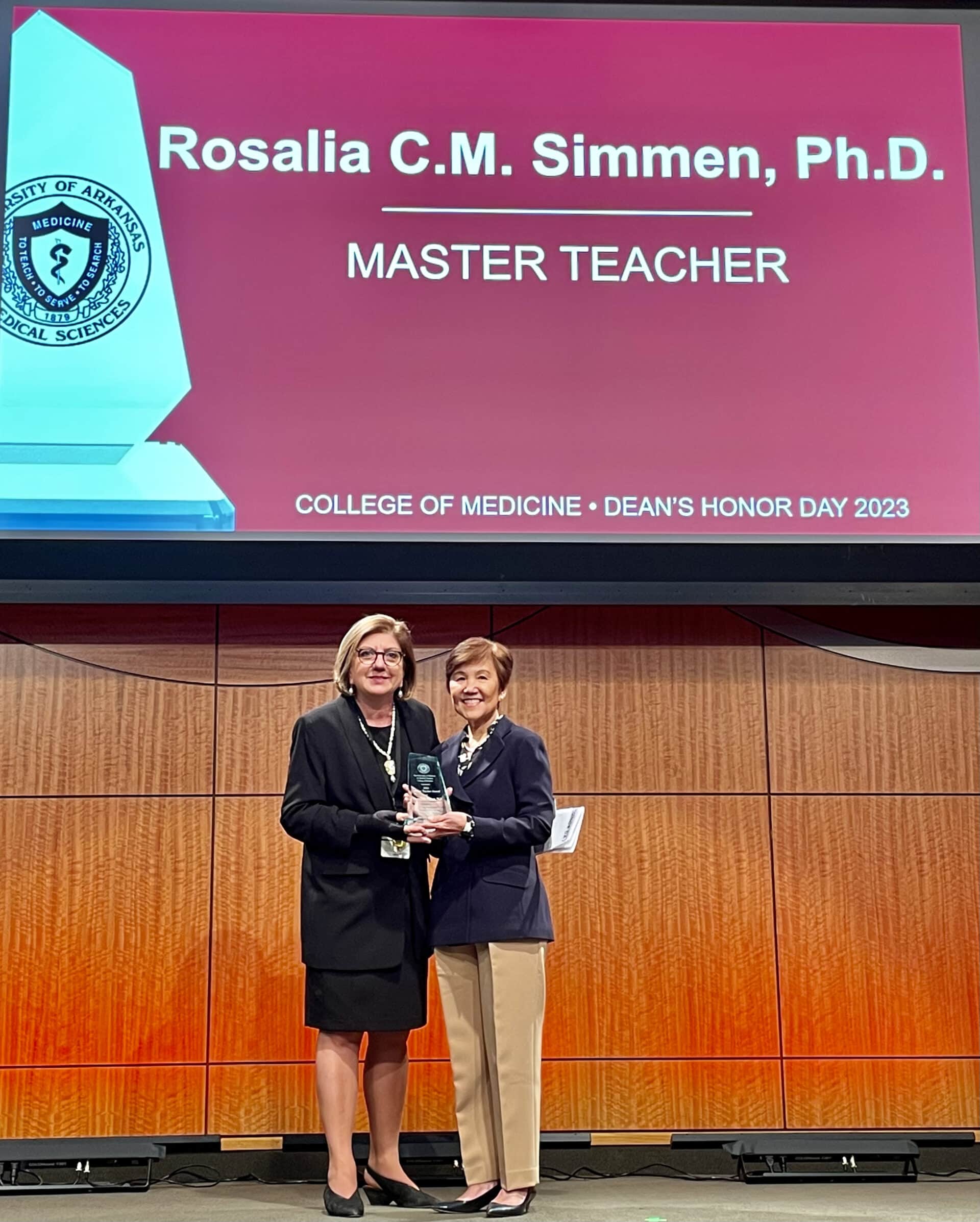 Dr. Rosalia (Rosie) Simmen Receives UAMS College of Medicine Master ...
